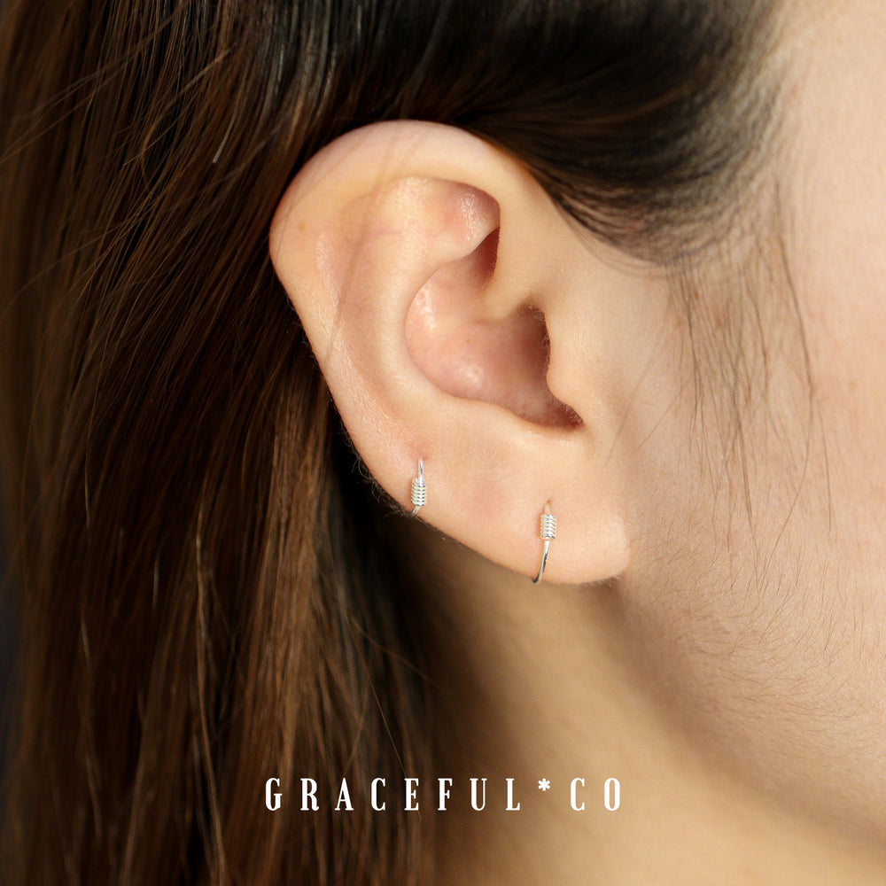 Tiny Spring Endless Huggie Hoop Earrings